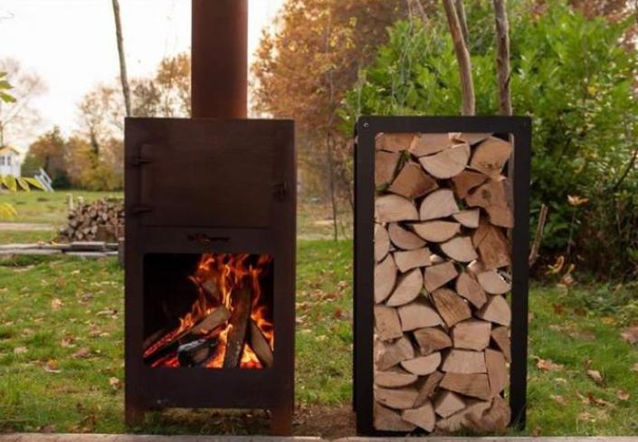 Outdoor Garden Pizza Oven Wood Burning Corten Steel Fireplace With Grills