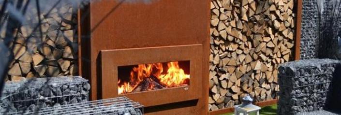 Freestanding Garden Metal Outdoor Fireplace Corten Steel Wood Burning Stove