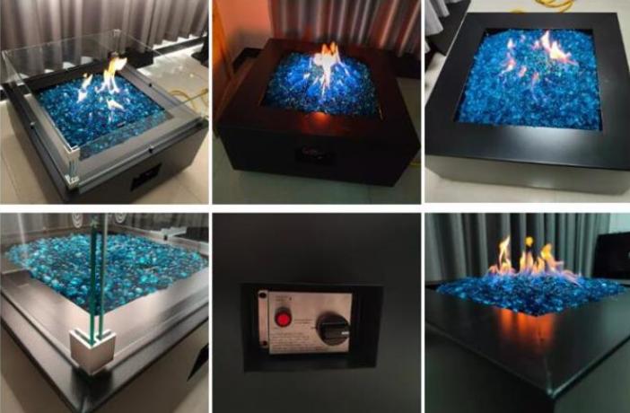 High Temperature Black Color Square Steel Gas Patio Heater Fire Table