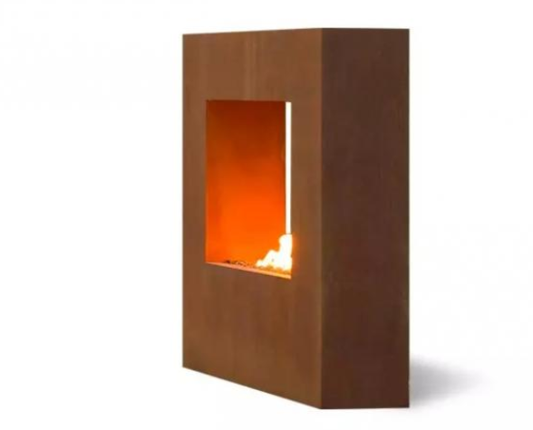 Decorative Modern Design Rusted Outdoor Corten Steel Nature Gas Fireplace