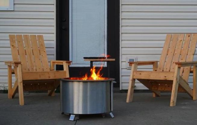 Double Flame Patio Heater Stainless Steel Bonfire Stove Smoke Free Fire Pit