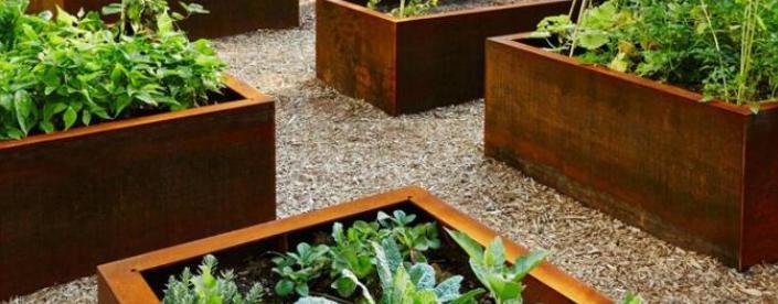 Garden Bottomless Metal Vegetables Planter Corten Steel Raised Garden Bed
