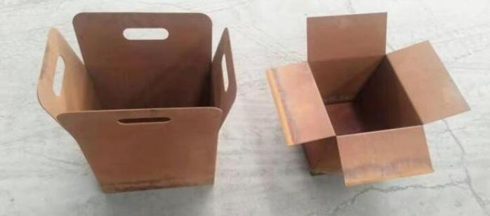 Natural Rusty Color Smart Corten Steel Flower Planters Pot With Drain Holes