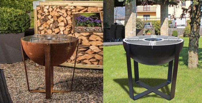 Outdoor Cooking Wood Burning Corten Steel Fire Pit BBQ Grill