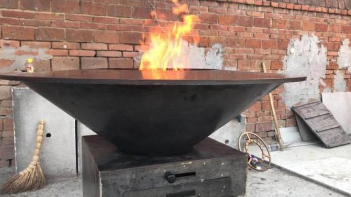 High Temperature Resistant Black Painting Round Corten Steel Fire pit And Grill