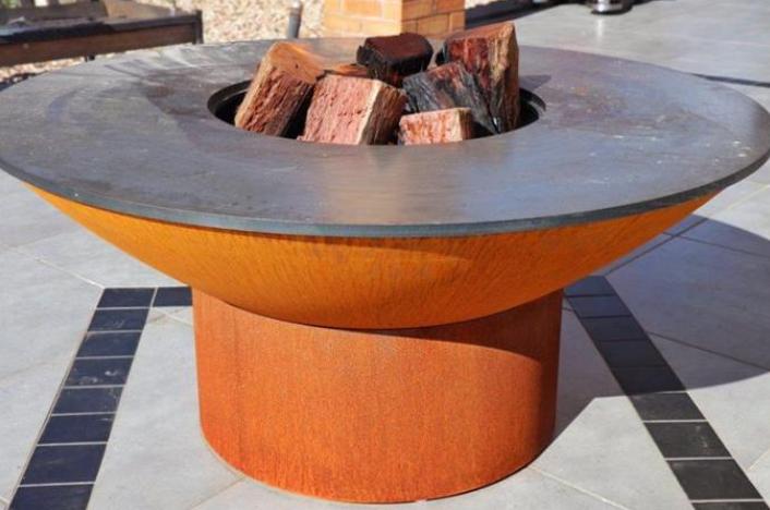 Modern Design Rusty Outdoor Charcoal BBQ Grills Corten Steel BBQ Fire Bowl Pit