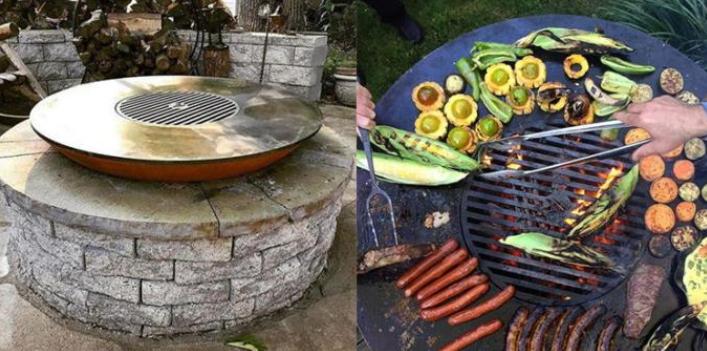 Modern Design Rusty Outdoor Charcoal BBQ Grills Corten Steel BBQ Fire Bowl Pit
