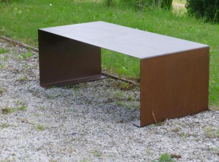 Outdoor and Indoor Minimalist Design Patio Furniture Corten Steel Bench
