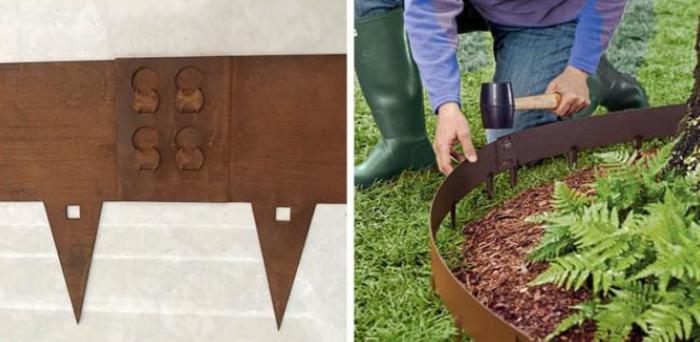 175cm Rusty Corten Garden Lawn Edging Metal Border Edge For Garden Landscraping