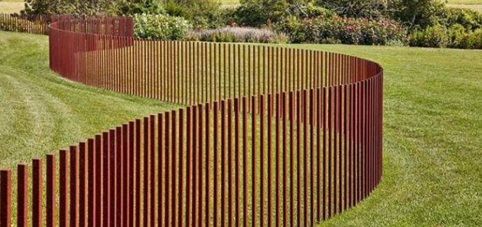 Garden Farm Serpentine Layout Metal Picket Fence Corten Steel Lattice Fence
