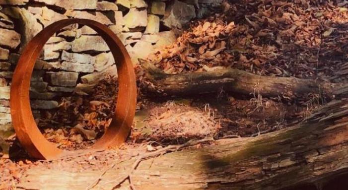 210cm Diameter Unique Design Corten Steel Moon Gate For Garden landscaping
