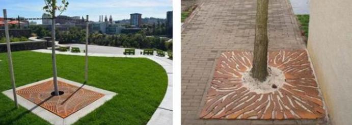 Customized Rusted Metal Corten Steel Tree Grating For Garden Decorative