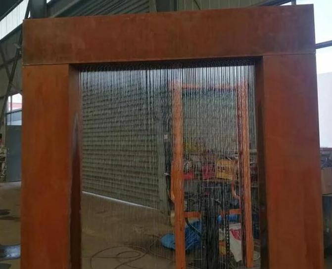 Garden Landscaping Rain Shower Fountain Corten Steel Rain Curtain Water Fountain