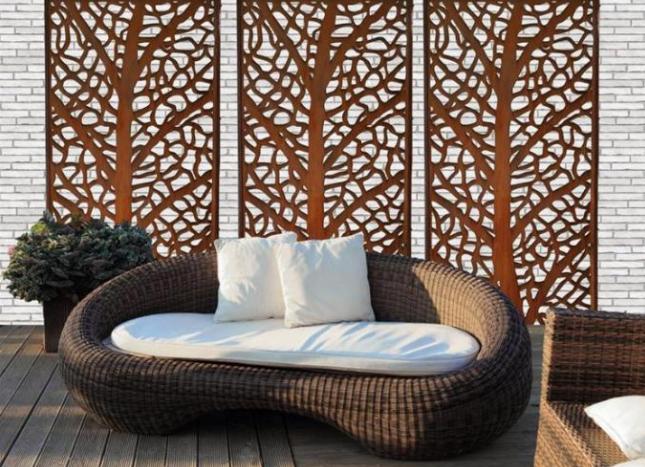 Outdoor Metal Sculpture Wall Art Laser Cut Corten Steel Panels