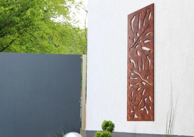 Home And Garden Decoration Metal Wall Art Corten Steel Laser Cut Screen Panel