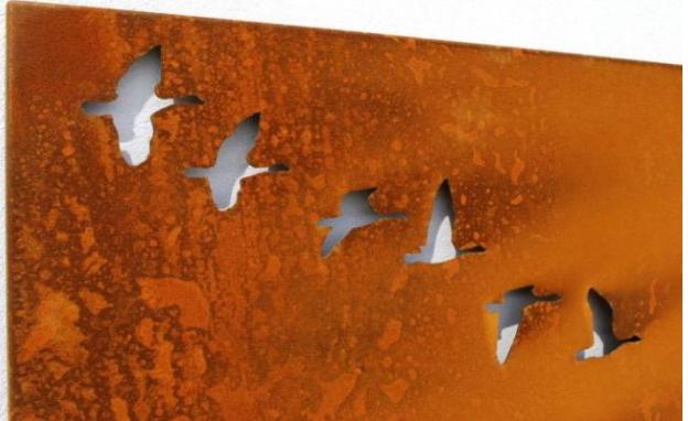 Industrial Home Decoration Geese Metal Wall Corten Steel Metal Birds Wall Art