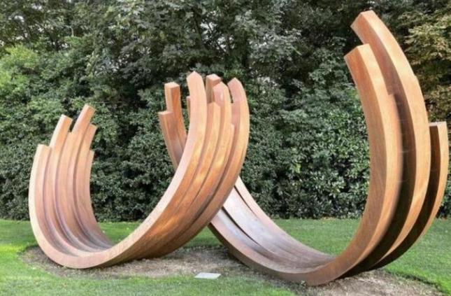 Customized Modern Metal Ring Statue Corten Steel Abstract Outdoor Sculpture