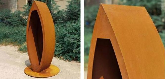 Outdoor Metal Firewood Rack Sculpture Corten Steel Corten Wood Storage