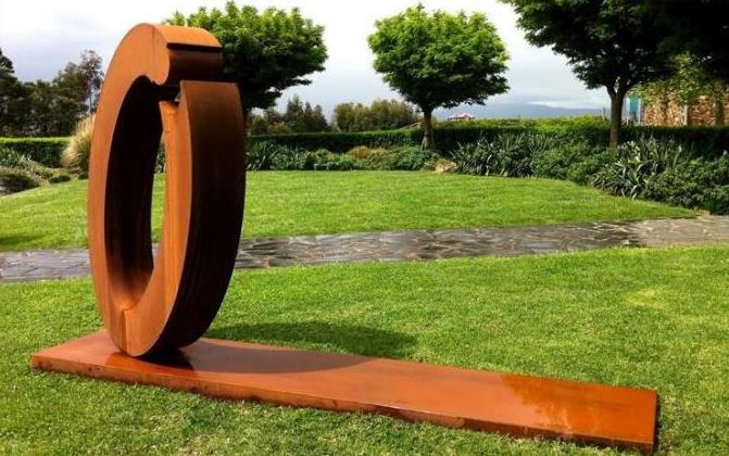 Outdoor Rustic Modern Abstract Large Ring Corten Steel Metal Art Sculpture