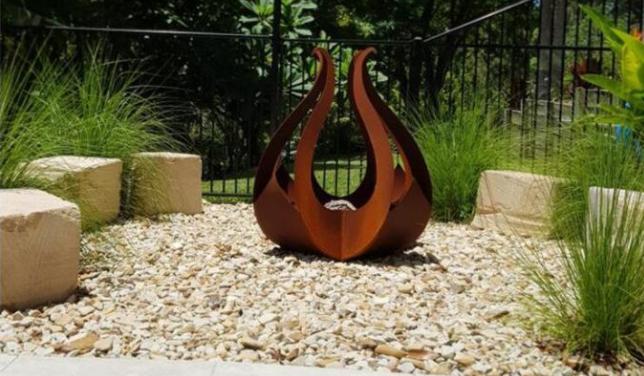Decorative Outdoor Large Corten Metal Flower Planters For Garden Landscape