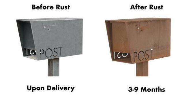 Antique Design Outdoor Waterproof Wall Mounted Post Box Corten Steel Mailbox