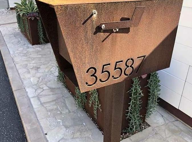 Antique Design Outdoor Waterproof Wall Mounted Post Box Corten Steel Mailbox