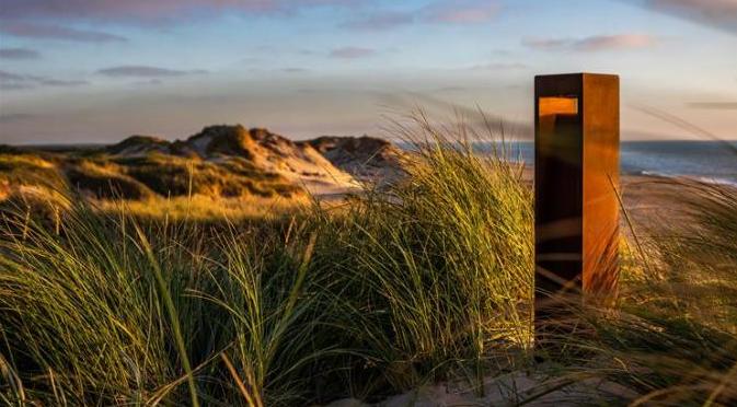 Urban Rusty Bollard Lighting Corten Steel Light Box With Multicolour LED