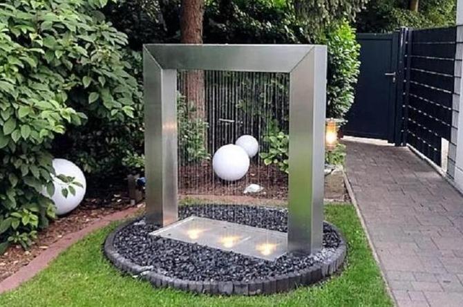 Metal Garden Water Ornament Stainless Steel Rain Curtain Water Feature