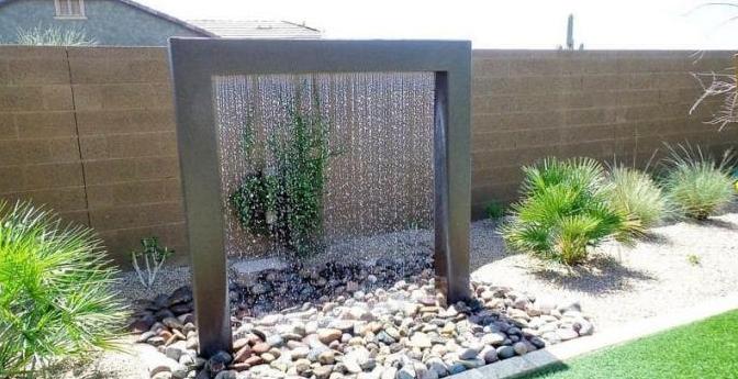 Metal Garden Water Ornament Stainless Steel Rain Curtain Water Feature