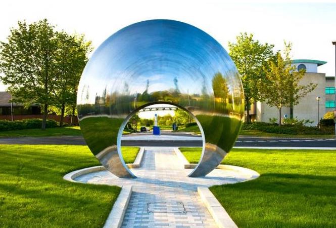 Moden Garden Abstract Circle Design Stainless Steel Outdoor Sculpture