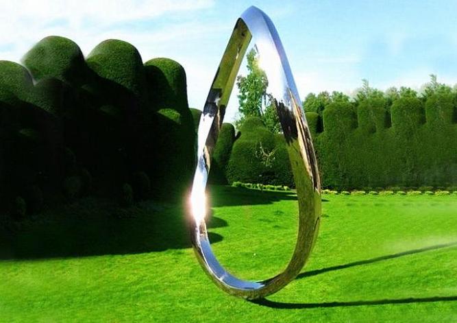 Moden Garden Abstract Circle Design Stainless Steel Outdoor Sculpture