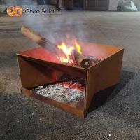 China New Design Rusty Corten Steel Metal Camping Barbecue Fire Pit for sale