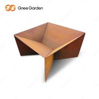 China New Design Rusty Corten Steel Metal Camping Barbecue Fire Pit for sale