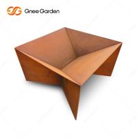 China New Design Rusty Corten Steel Metal Camping Barbecue Fire Pit for sale