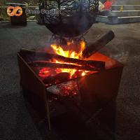 China Wood Burning Corten Steel Metal Garden Fire Pit & BBQ for sale