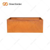 China Corten Large Outdoor Metal Decorative Planter Rectangular Metal Wall Planter for sale