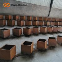 China Corten Large Outdoor Metal Decorative Planter Rectangular Metal Wall Planter for sale