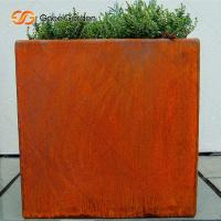 China Garden Flower Pot Metal Plant Box Corten Steel Planter for sale