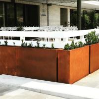 China Rectangle Large Metal Weathering Steel Flower Planter Flower Pot for sale
