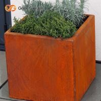 China Rust Metal Hanging Wall Planter Corten Steel Flower Box for sale
