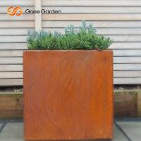 China Rust Metal Hanging Wall Planter Corten Steel Flower Box for sale
