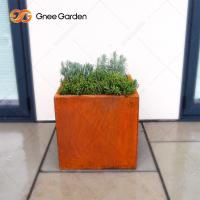 China Rust Metal Hanging Wall Planter Corten Steel Flower Box for sale