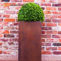 China Rust Metal Hanging Wall Planter Corten Steel Flower Box for sale