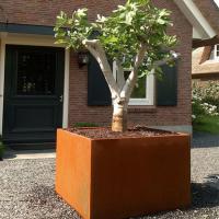China Outdoor Garden Large Corten Steel Flower Pots Planters for sale