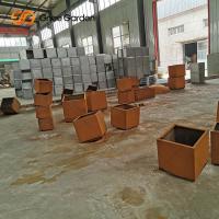 China Outdoor Silver Weathering Steel Planters Rectangular Large for sale