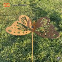 China Garden Art Landscape Corten Steel Ornaments Laser Cut Metal Animal Pattern Decorations for sale