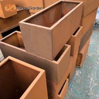China Corten Steel Planter Box Corten Flower Pot Welding Metal Planter for sale