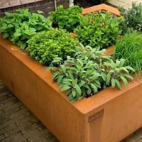 China Metal Planting Box Rectangular Outdoor Indoor Planter Garden Big Pots Flower for sale