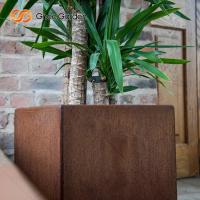China Customize Large Corten Steel Flower Pots Outdoor Corten Steel Flowerpots for sale