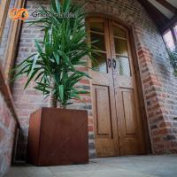 China Customize Large Corten Steel Flower Pots Outdoor Corten Steel Flowerpots for sale